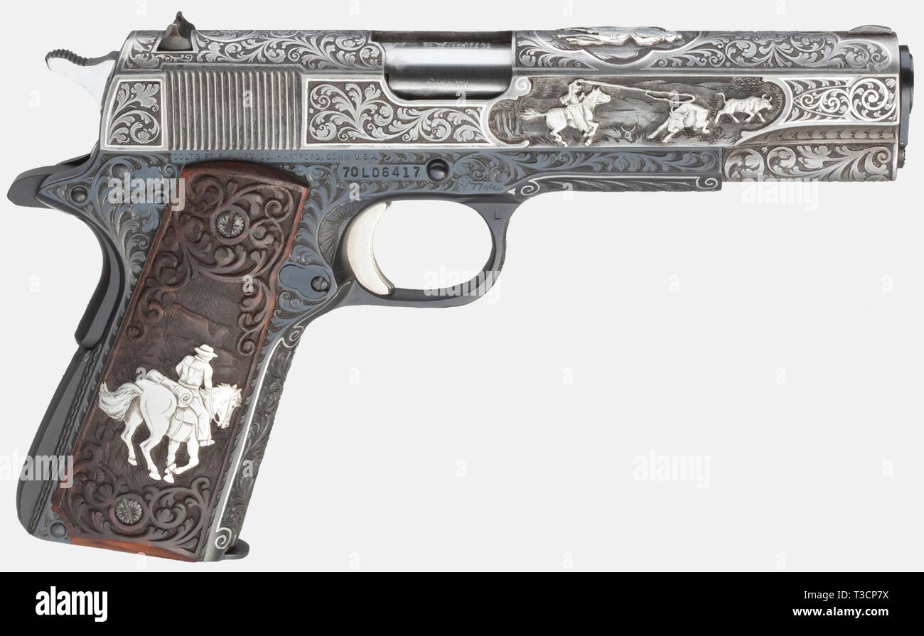 Colt 1911 Silver Engraved