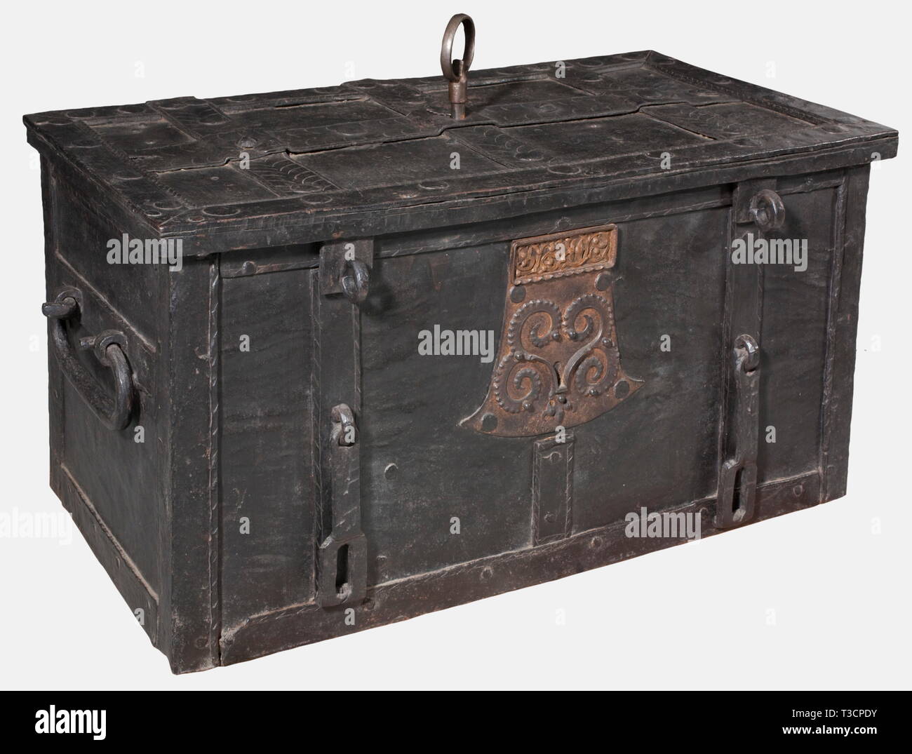 A late Gothic Southern German war chest, circa 1500 Rectangular body of ...
