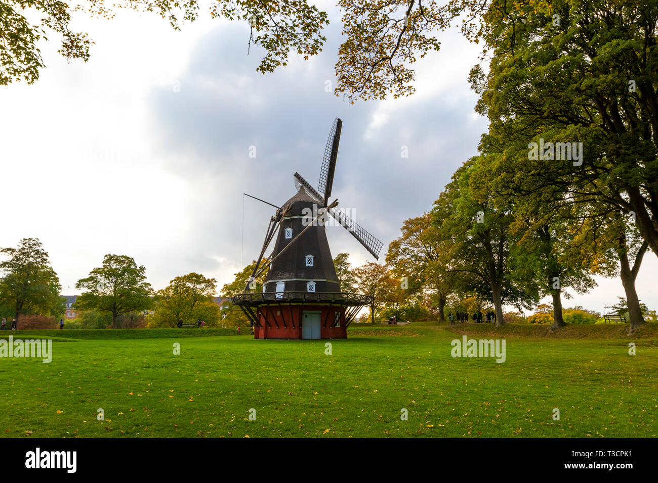 windmill on the territory of Kastellet fortress, star-shaped 17th ...
