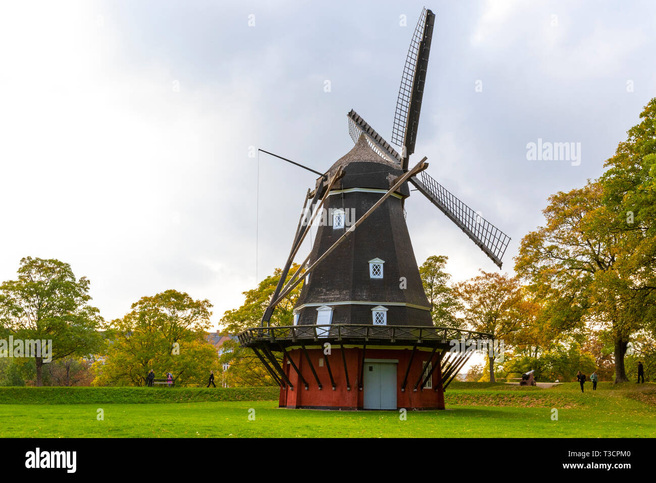 windmill on the territory of Kastellet fortress, star-shaped 17th ...