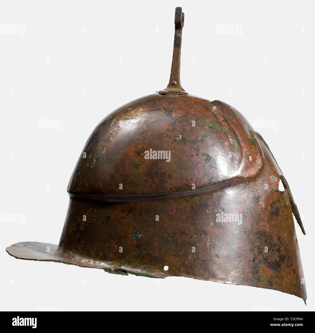 An Apulian-Corinthian helmet, 5th century B.C. A bronze helmet with a ...