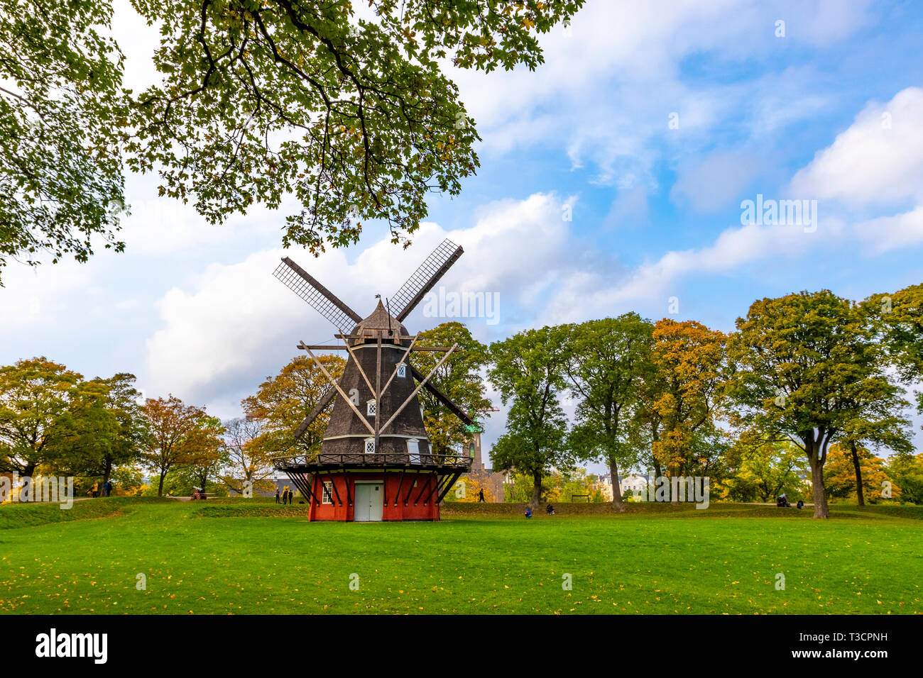 windmill on the territory of Kastellet fortress, star-shaped 17th ...