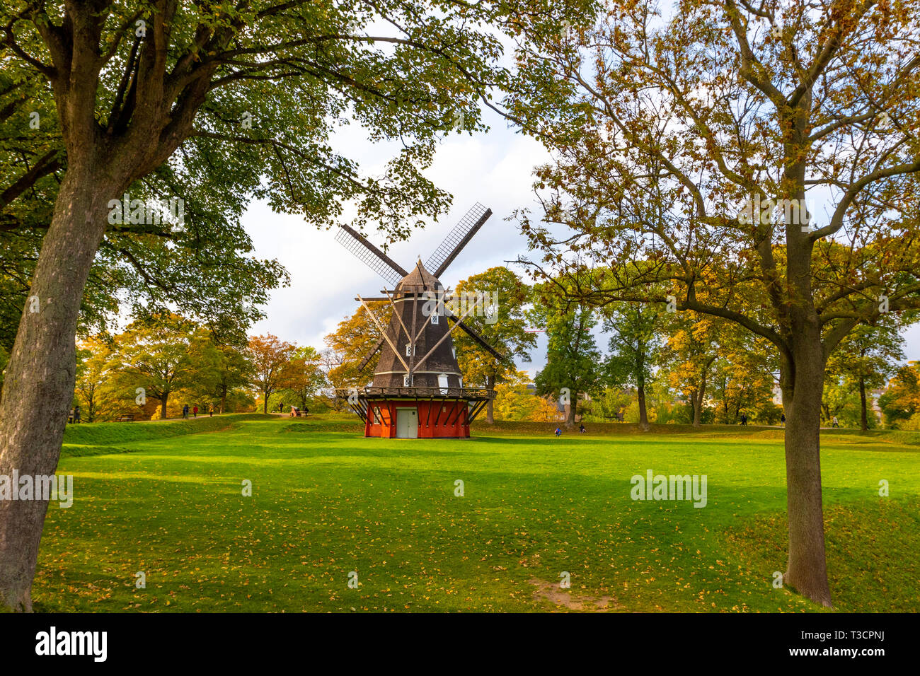 windmill on the territory of Kastellet fortress, star-shaped 17th ...