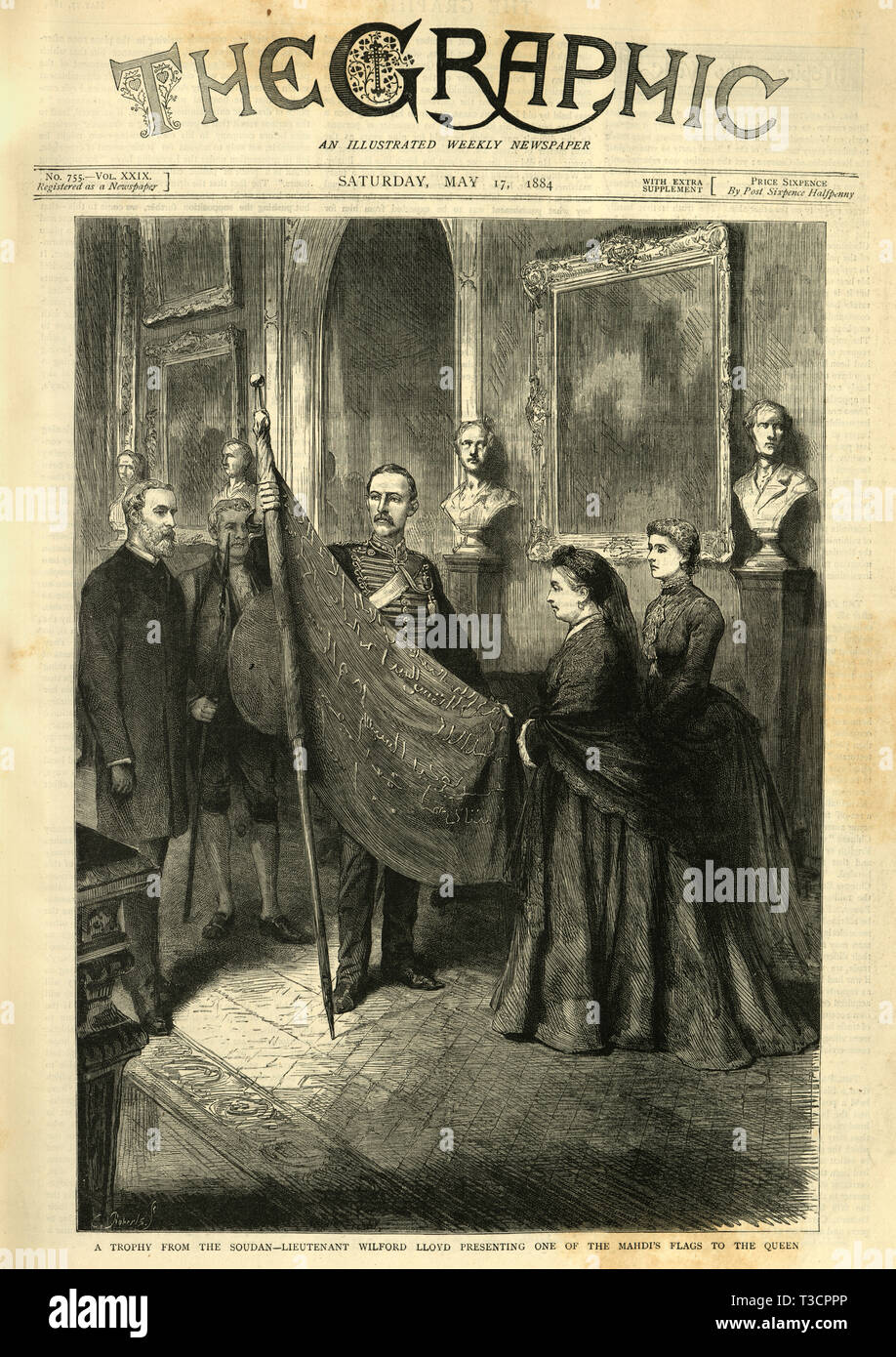 Wilford Lloyd presenting Queen Victoria with a flag captured from the ...