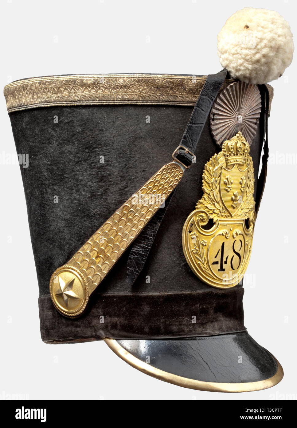 A model 1818 shako for officers of the 48th Line Regiment, Second ...