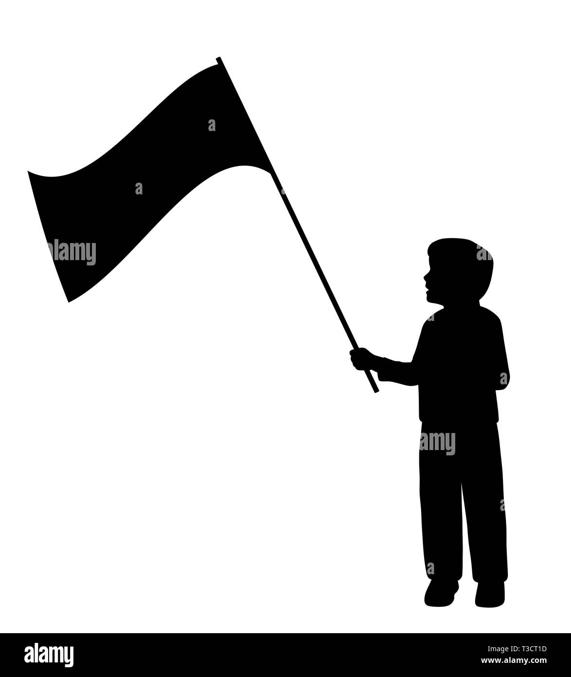 Little boy holding flag Stock Vector Image & Art - Alamy