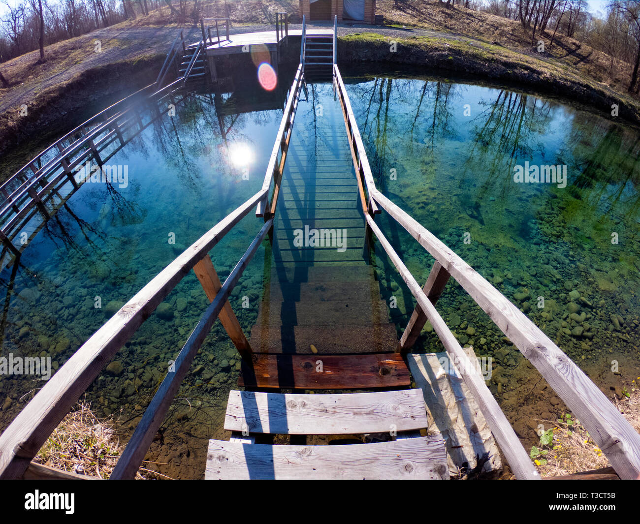 Stairs going to the green ocean water hi-res stock photography and ...