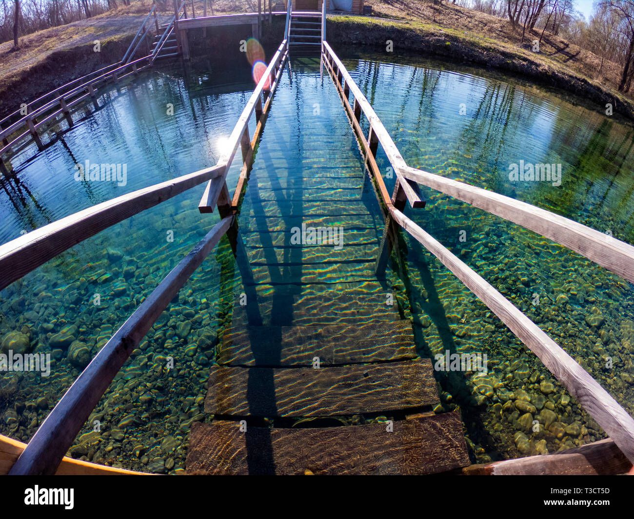 Stairs going to the green ocean water hi-res stock photography and ...