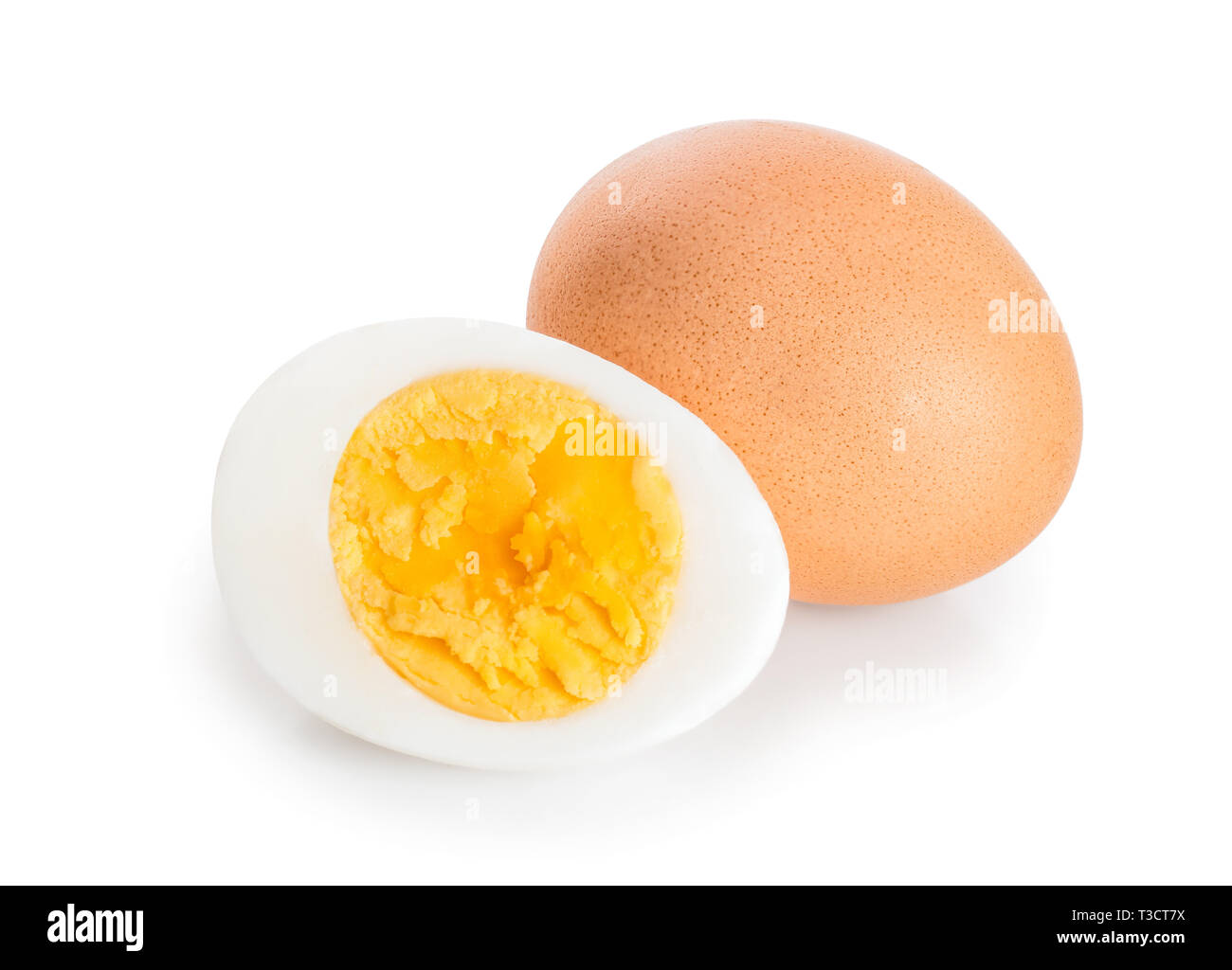 boiled egg and half isolated on white background Stock Photo - Alamy