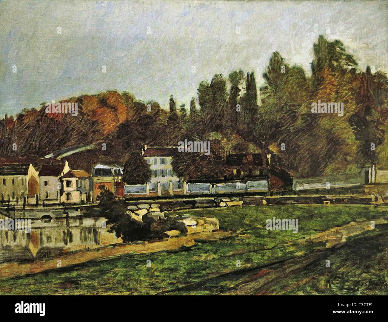Alfred Sisley (1839 - 1899) - watering places at marly 1873 Stock Photo ...
