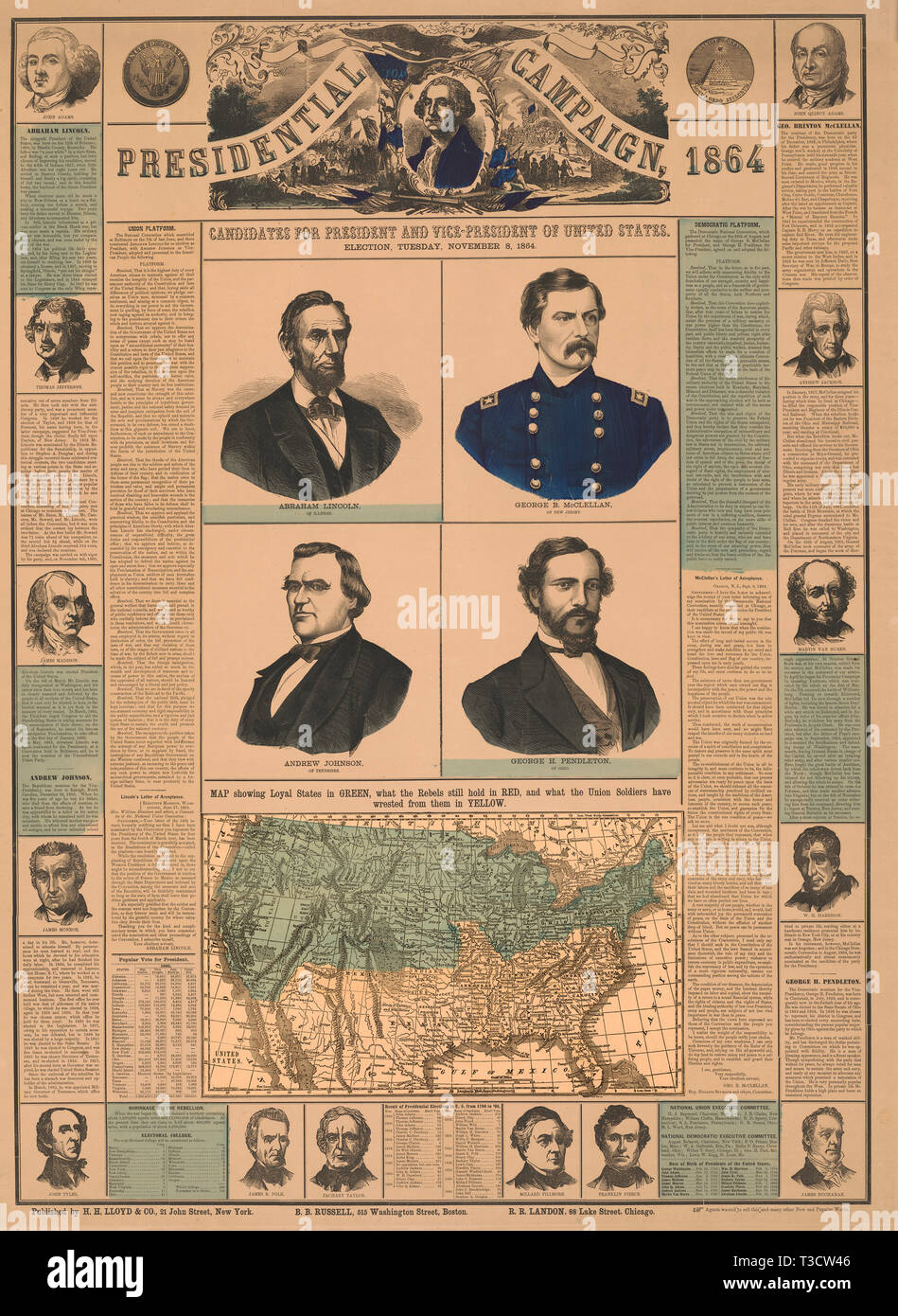 1860 election map hi-res stock photography and images - Alamy