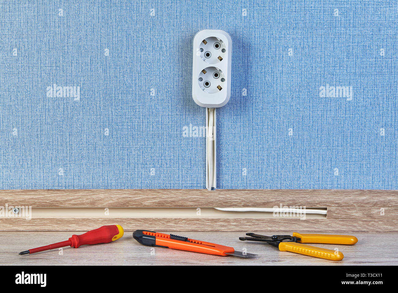 New duplex receptacle outlet with screwdriver and other working tools ...