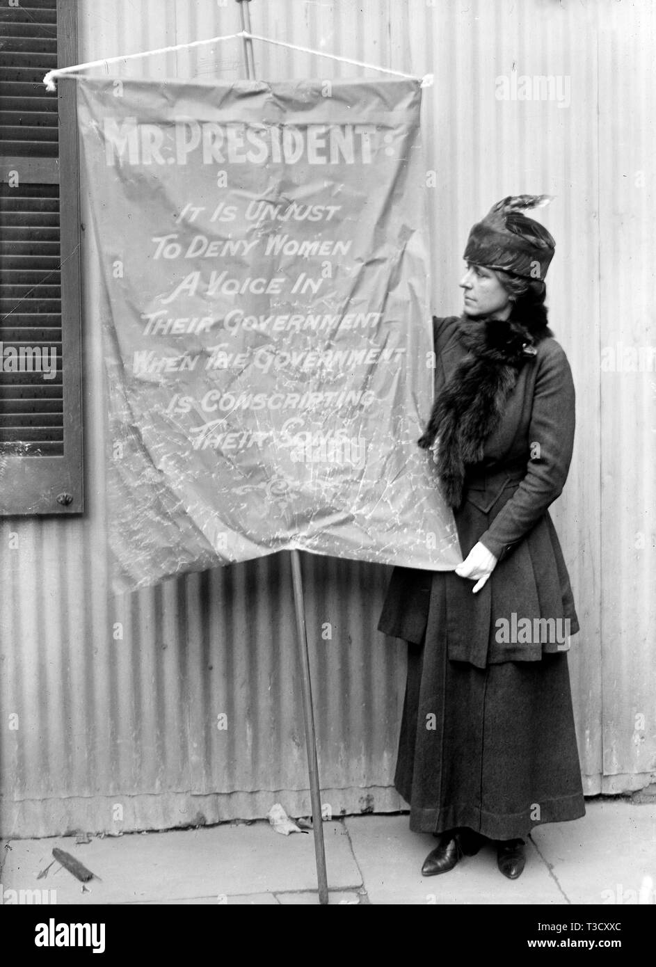 Woman Suffrage Banners - Woman Suffrage Movement ca. 1917 Stock Photo ...