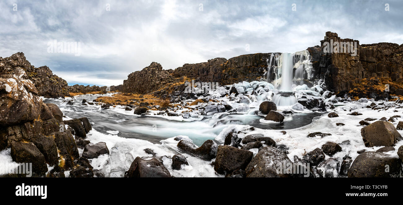 Oxararfoss river hi-res stock photography and images - Alamy