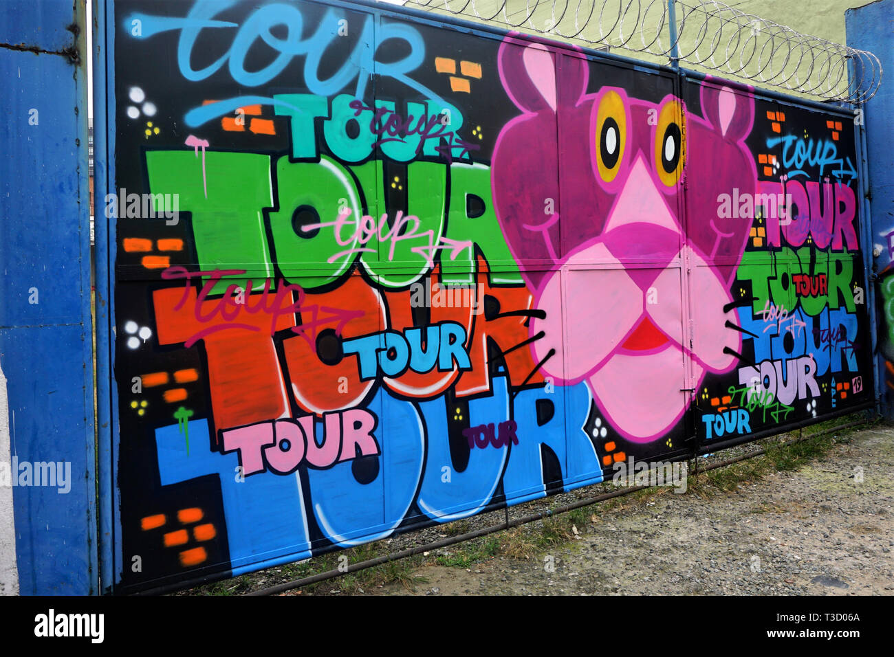 Pink panther graffiti hi-res stock photography and images - Alamy