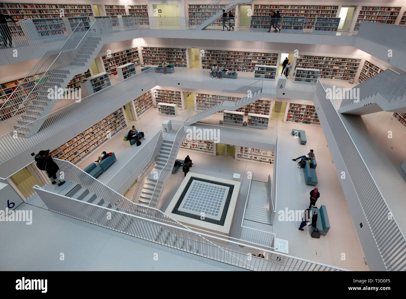 Stadtbibliothek Stuttgart, Germany. interior of Stuttgart City Library ...
