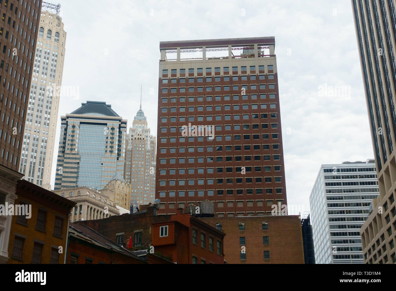 Manhattan skyscrapers at day time, bottom view Stock Photo - Alamy