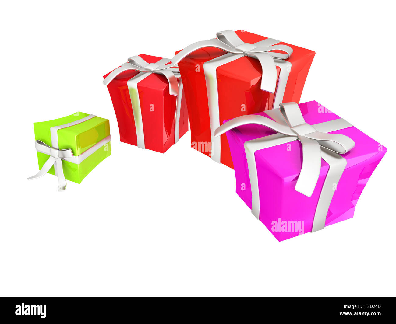 Gift boxes. 3d illustration Stock Photo - Alamy