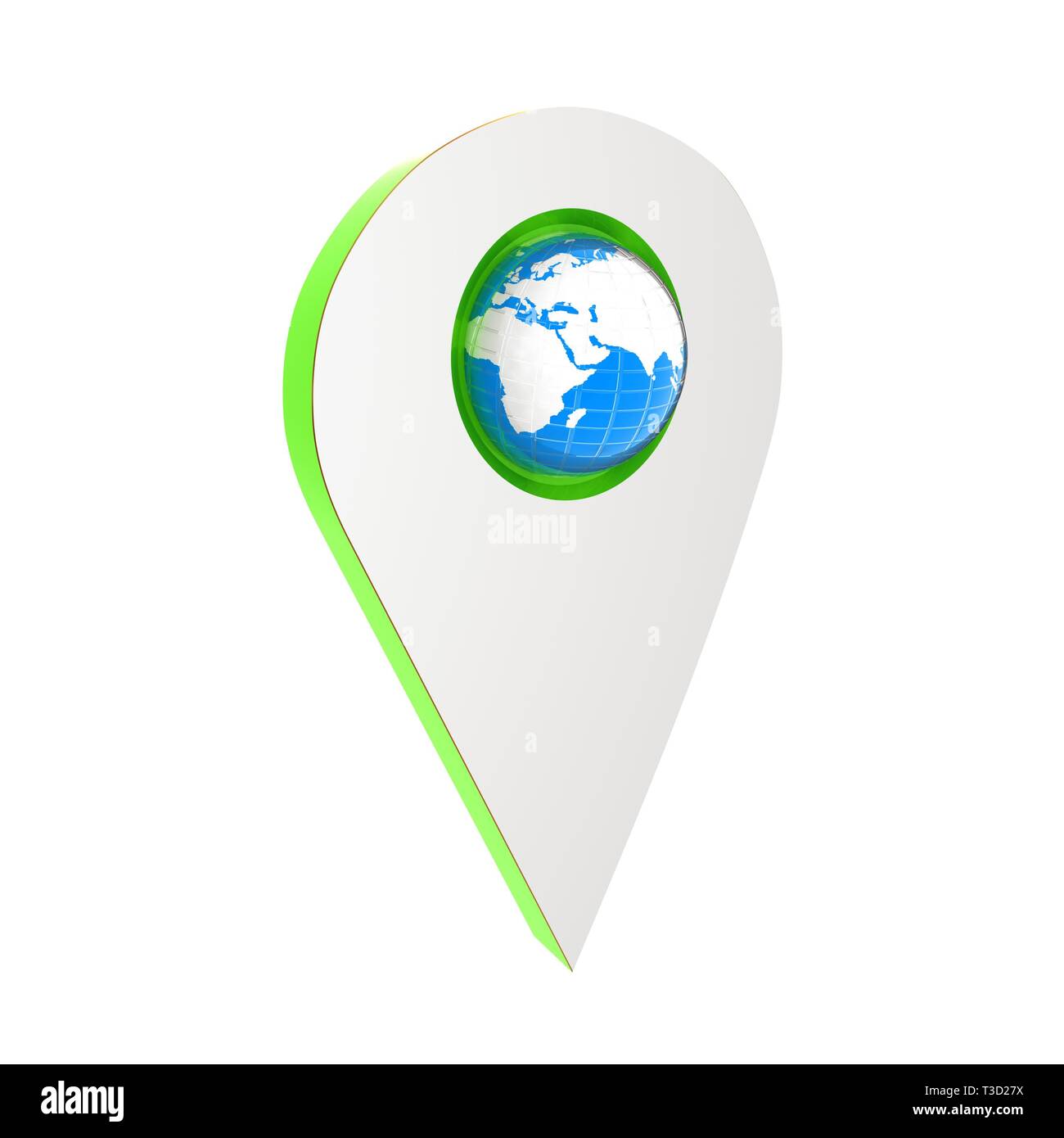 Realistic 3d pointer of map with Earth. Global concept. 3d illustration ...