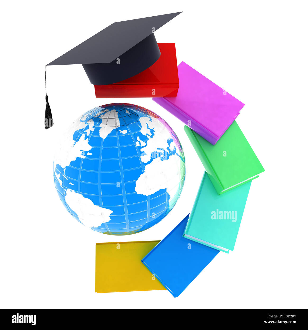 World globe graduation cap diploma hi-res stock photography and images ...