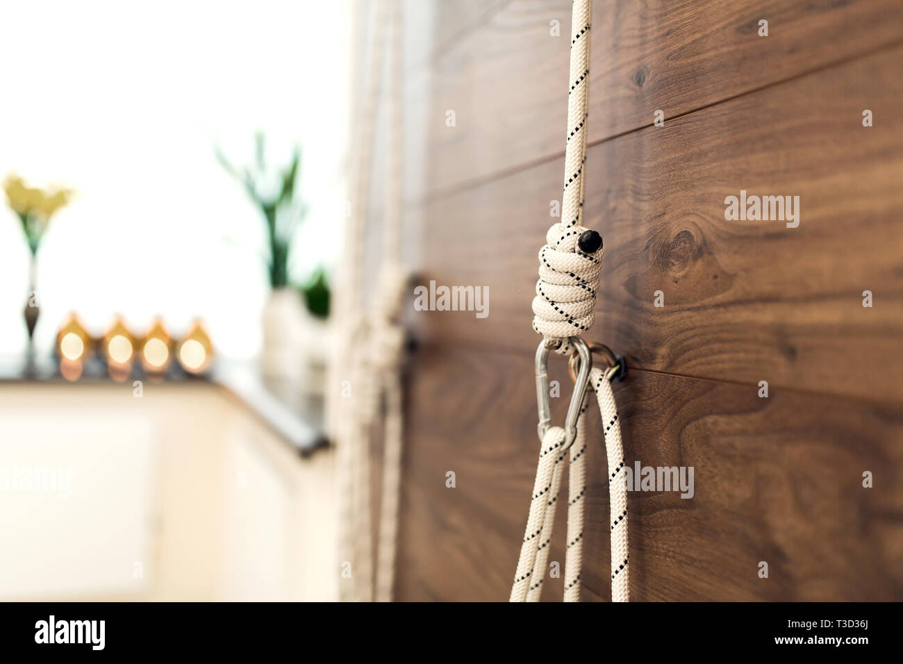 ropes for stretching and physical training. Kurunta yoga class Stock ...