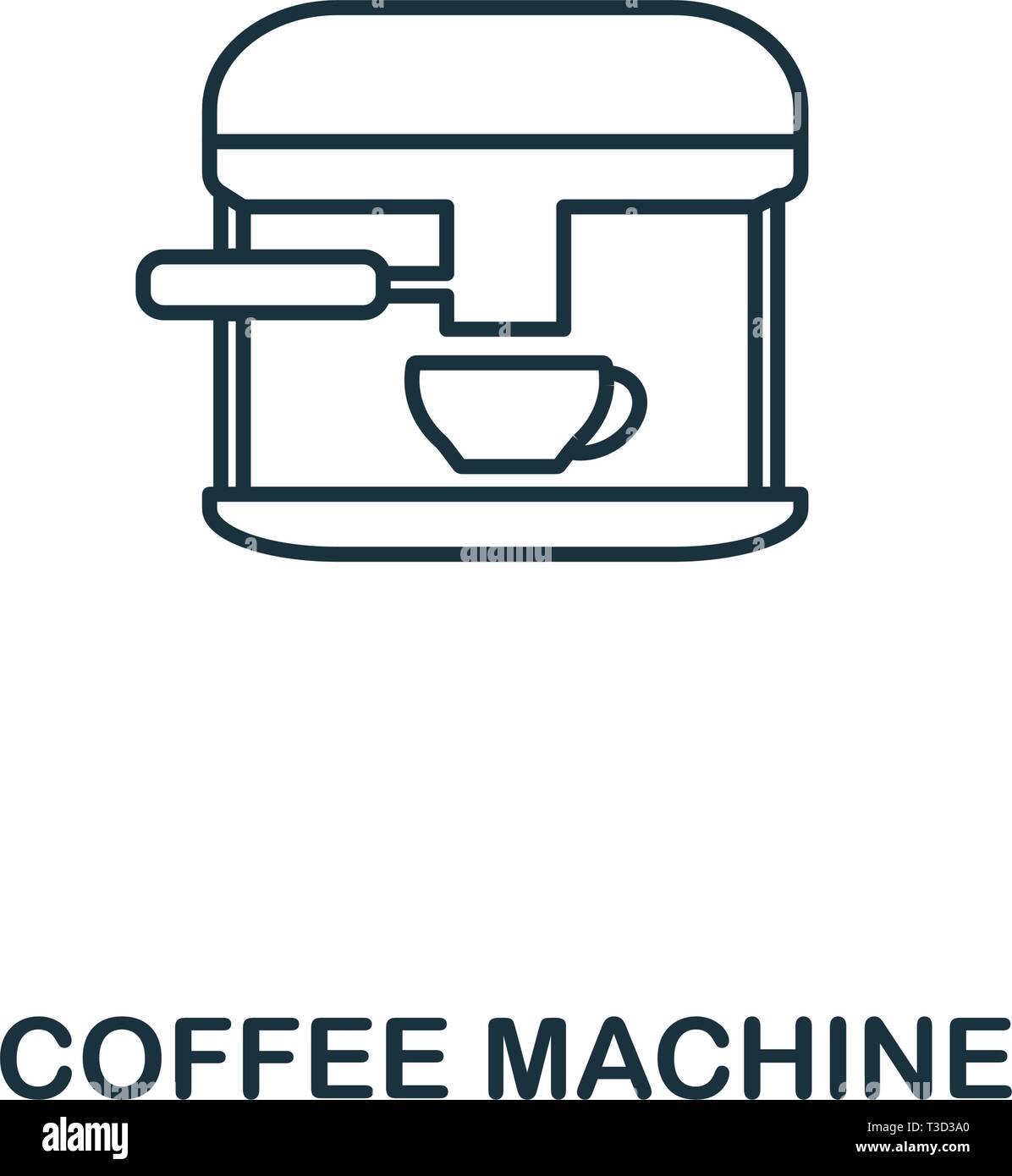 Coffee Machine icon. Thin line symbol design from coffe shop icon ...