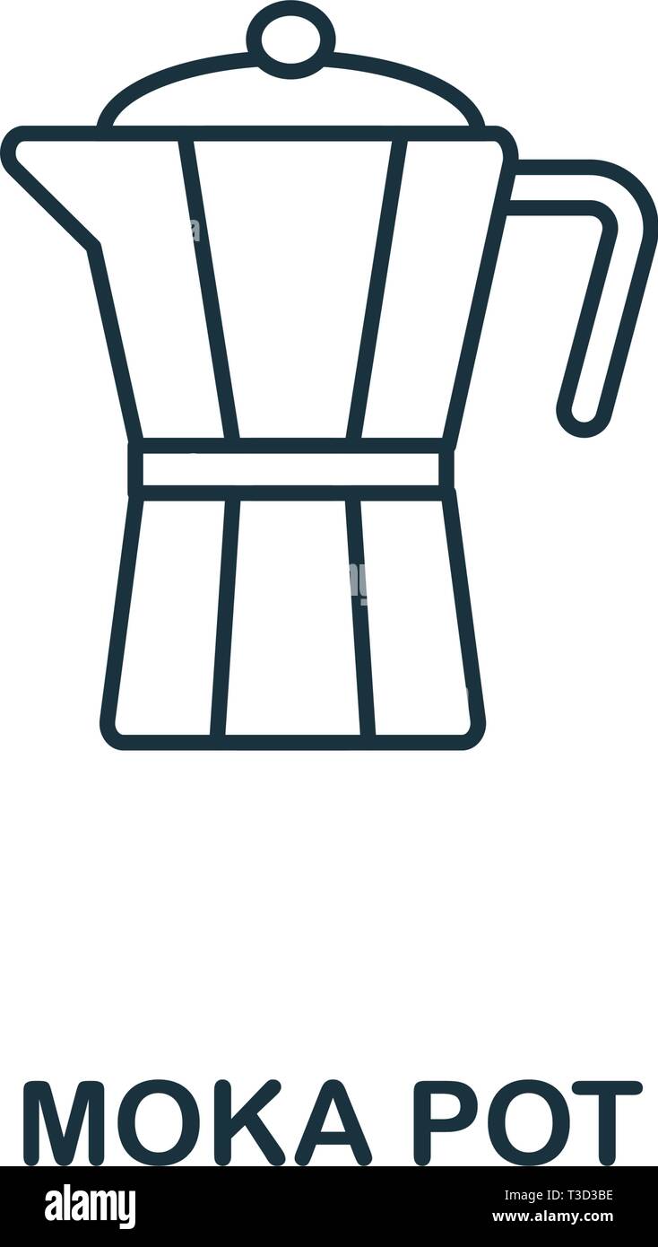 Moka Pot icon. Thin line symbol design from coffe shop icon collection ...