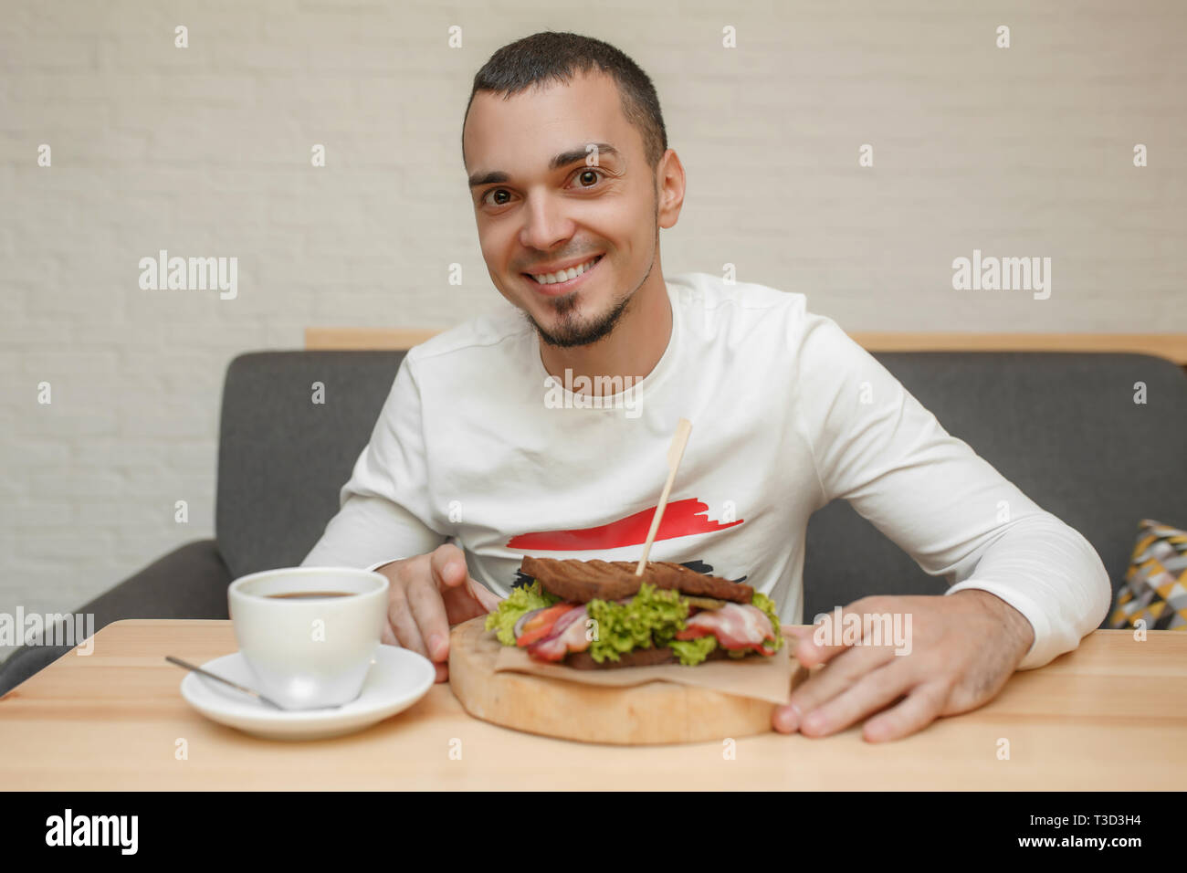 Happy fat man big smile hi-res stock photography and images - Alamy
