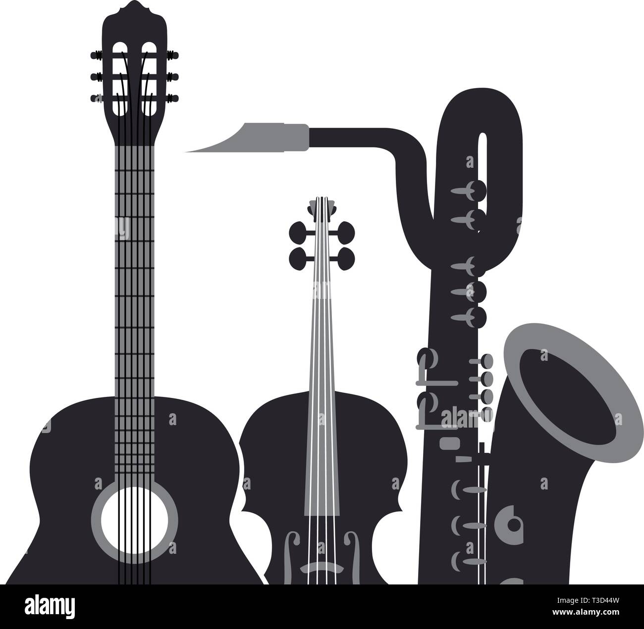 Piano violin recorder instruments Stock Vector Images - Alamy