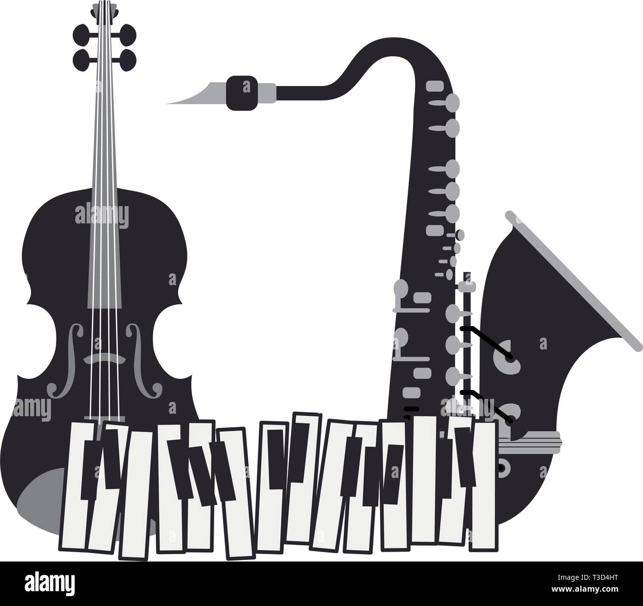 Piano violin recorder instruments Stock Vector Images - Alamy