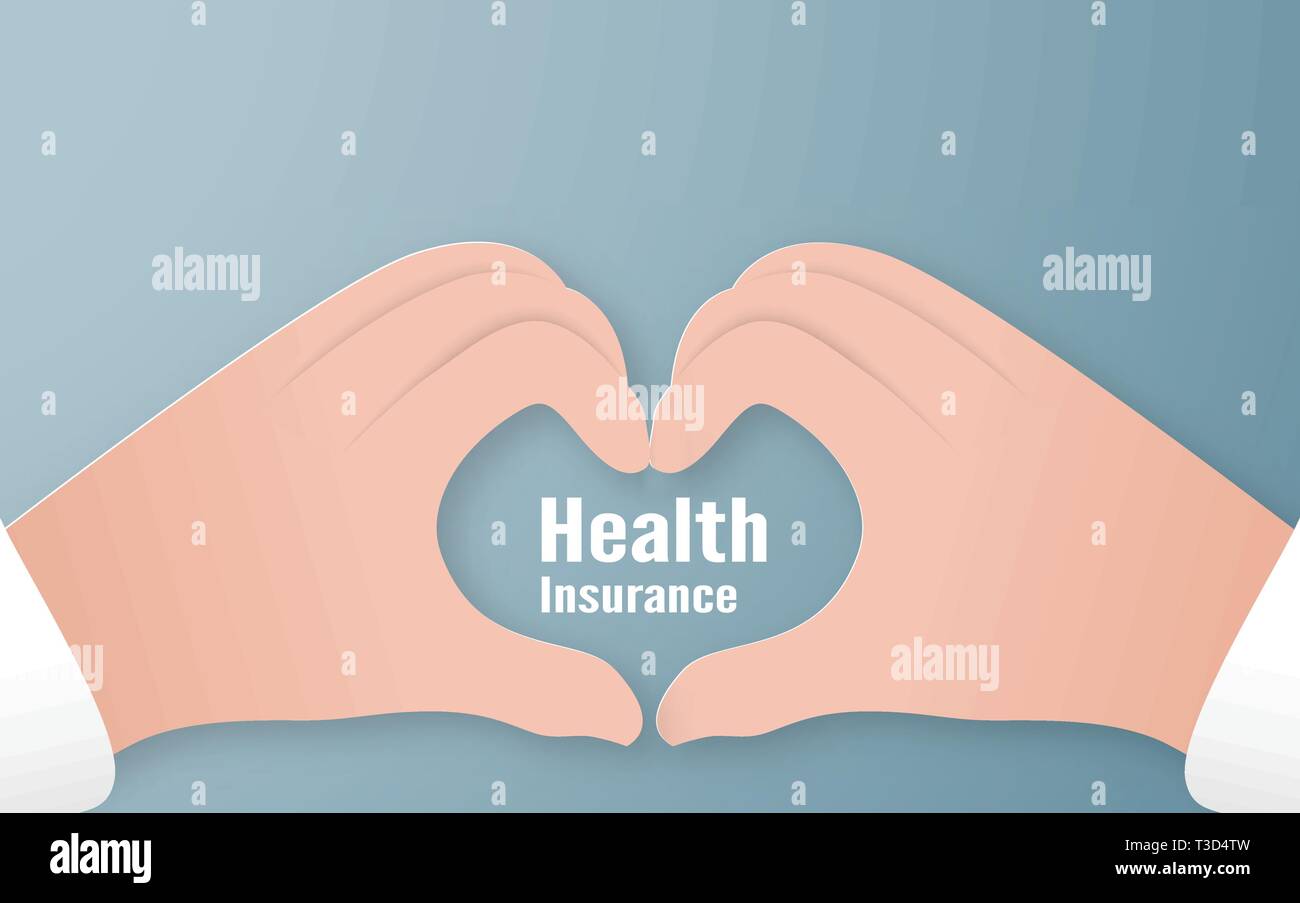Vector illustration in concept of health insurance. Template design is ...
