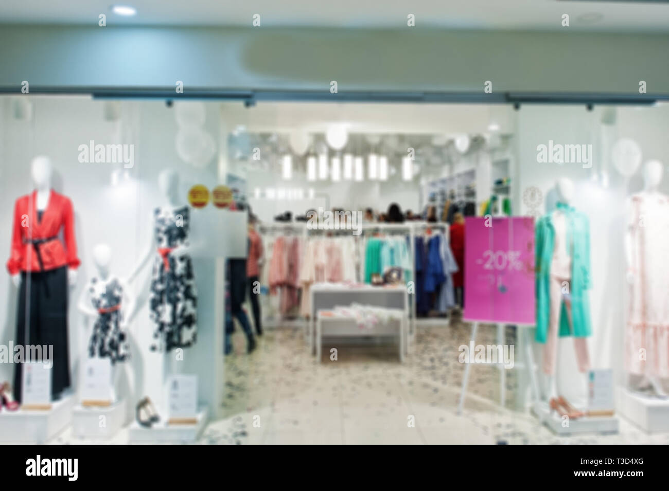 Blurred or defocused background of clothing store boutique Stock Photo ...