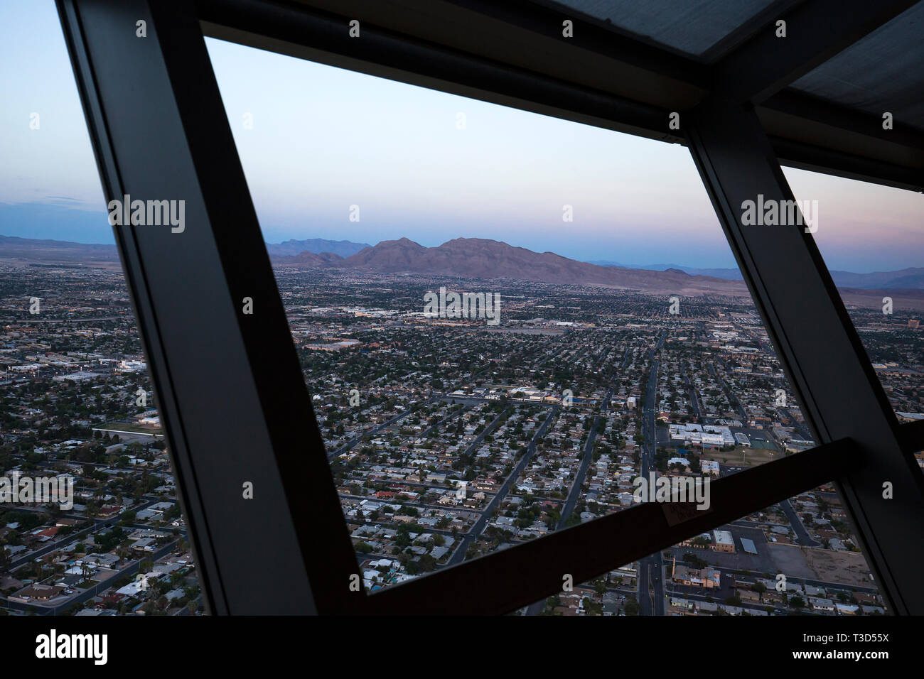 LAS VEGAS, NEVADA - APRIL 10, 2015 : aerial view of the city from the ...