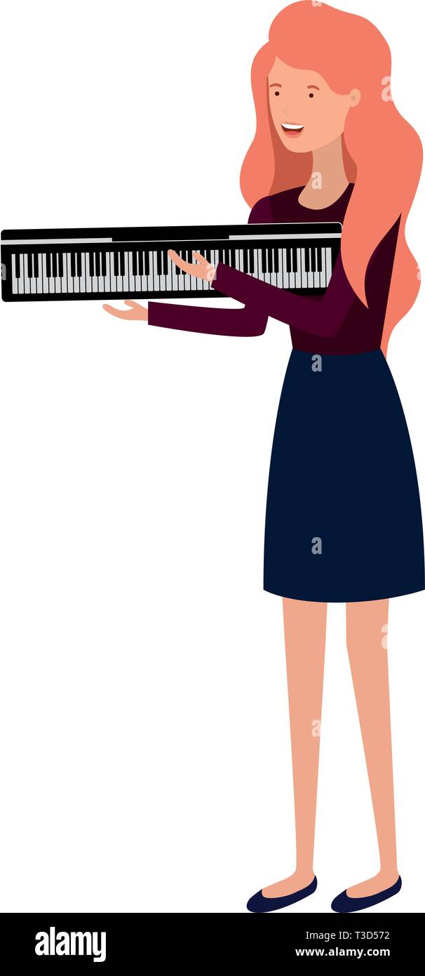 Female singing keyboard Stock Vector Images - Alamy