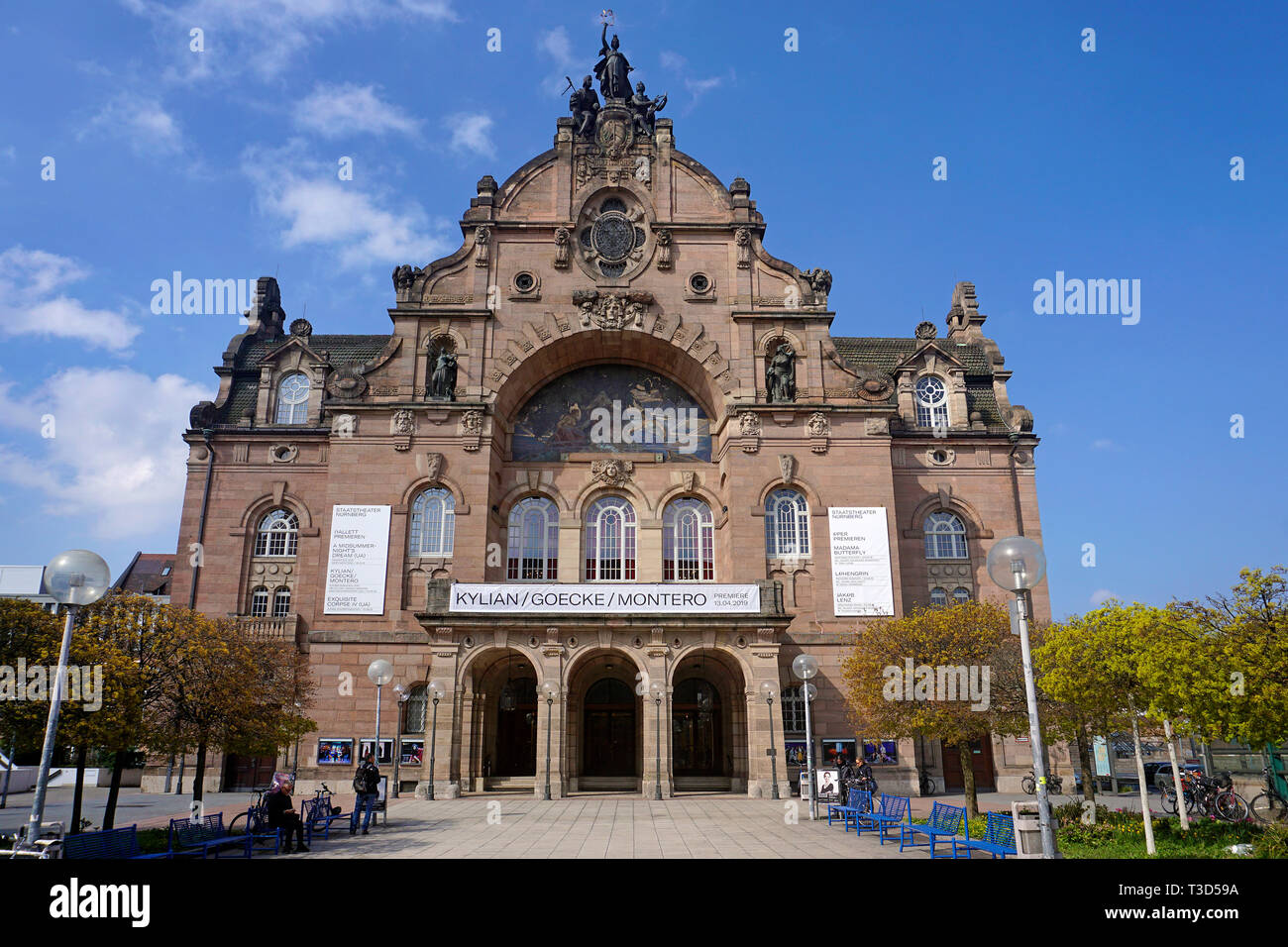 Opera house and state theatre, art nouveau style, Nuremberg, Franconia ...