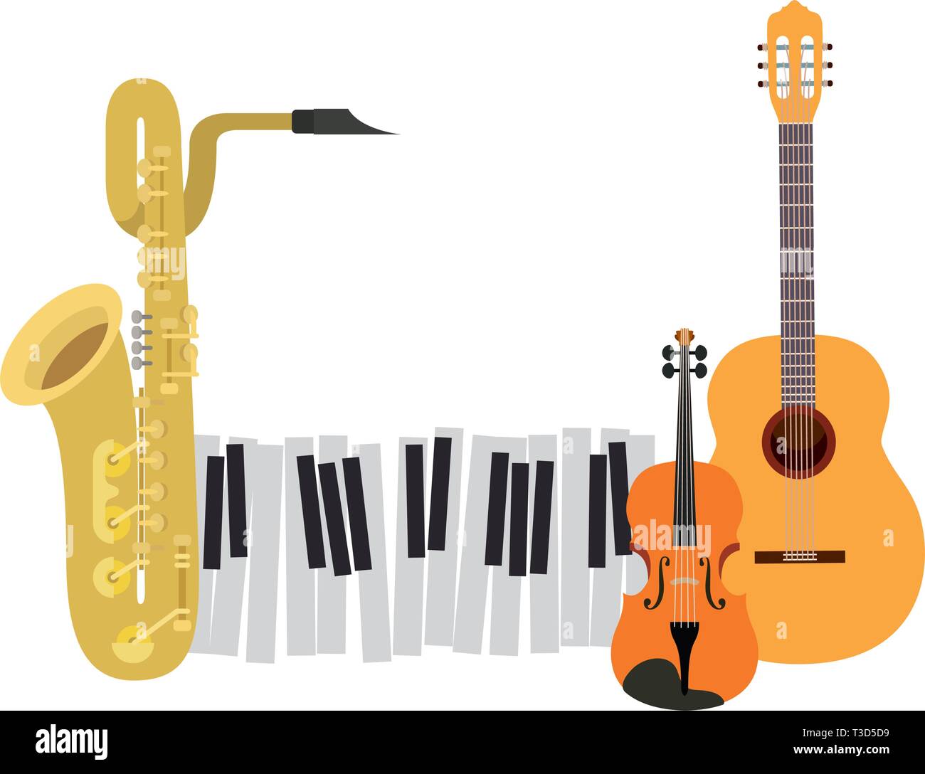 Piano violin recorder instruments Stock Vector Images - Alamy