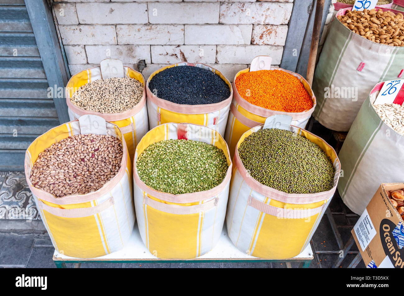 Israel, Tel Aviv-Yafo - 29 March 2019: sold in shuk Levinsky market ...