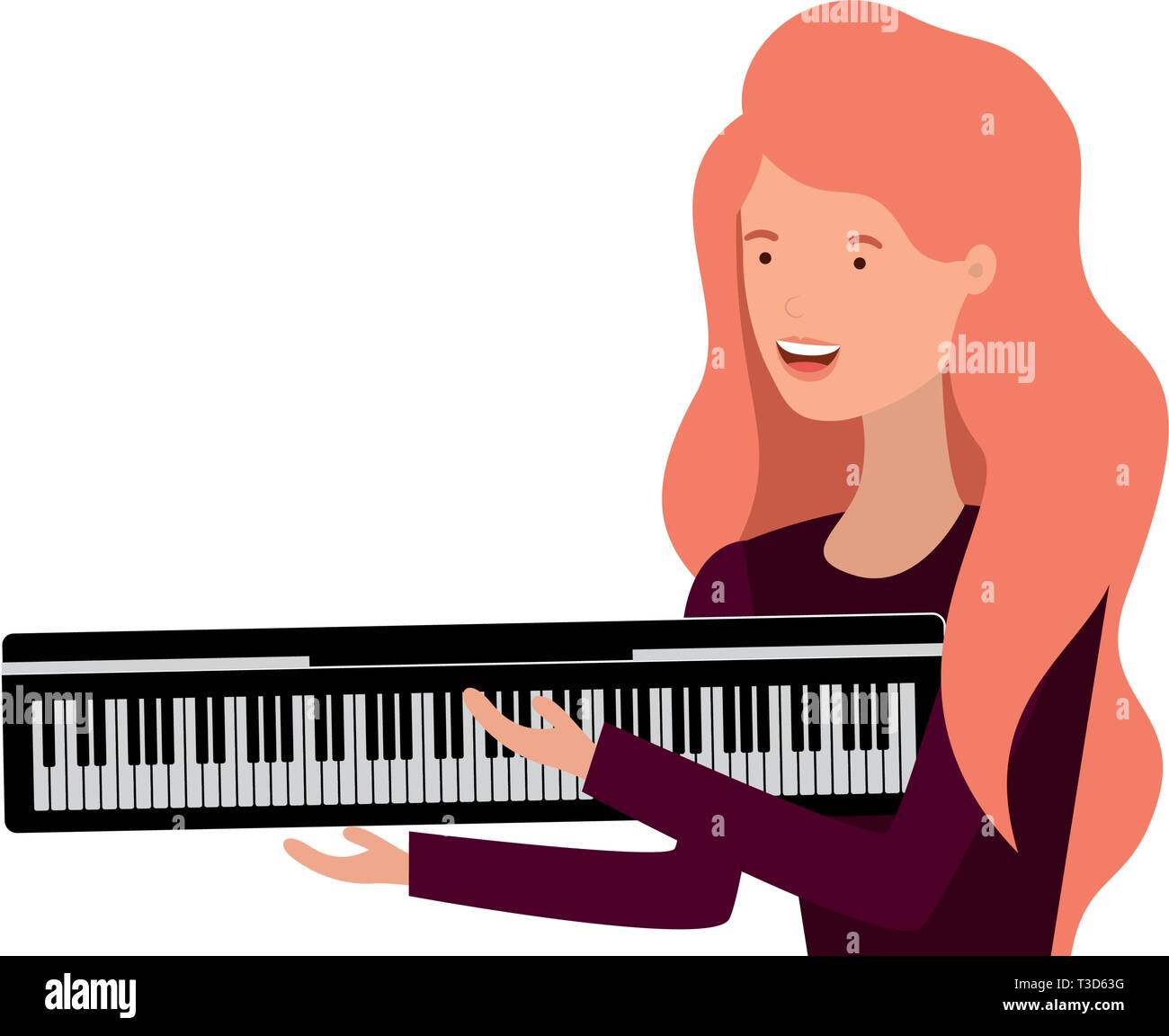 Female singing keyboard Stock Vector Images - Alamy