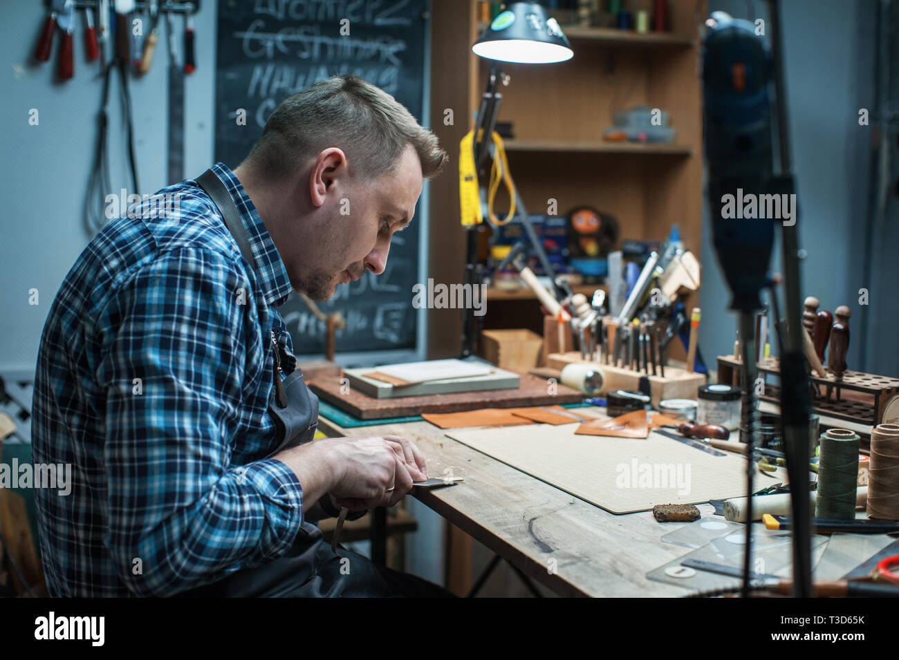 Leather maker tools hi-res stock photography and images - Alamy