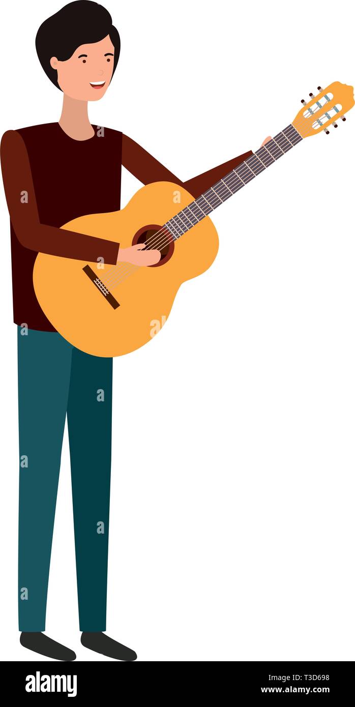 young man with guitar character Stock Vector Image & Art - Alamy