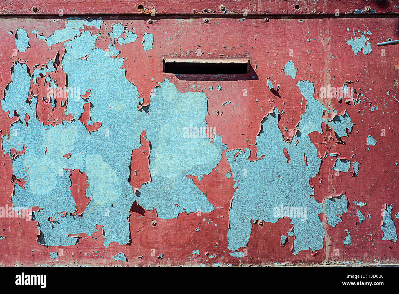 Texture of galvanized iron, painted red. Horizontal texture of red ...