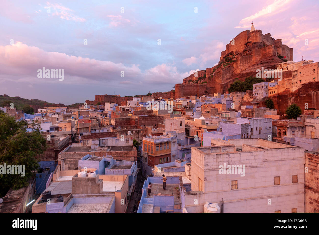 View of the Mehrangarh Fort from the Blue City, Jodhpur, Rajasthan ...