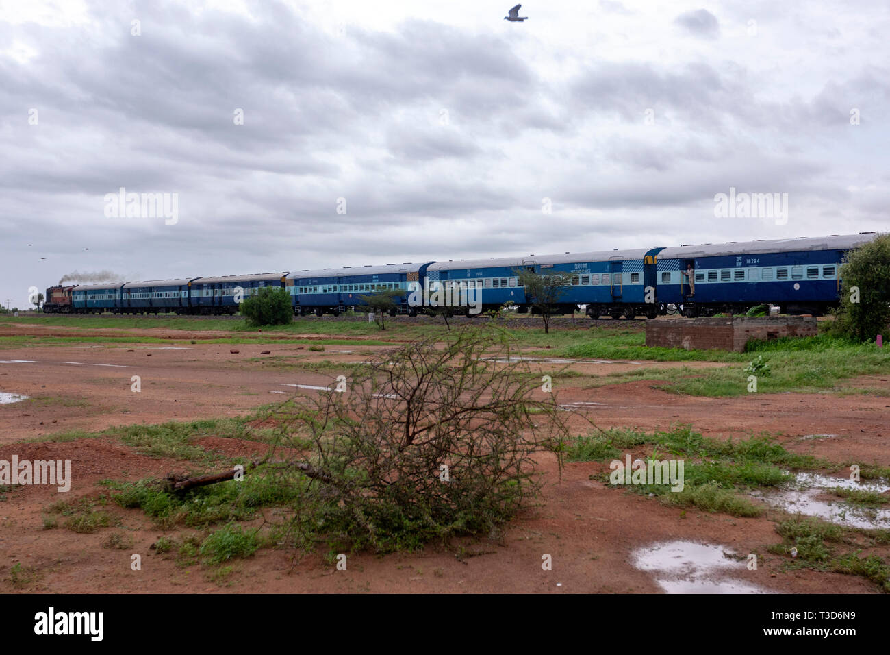 Passengers train in the middle of Rajasthan, India Stock Photo - Alamy