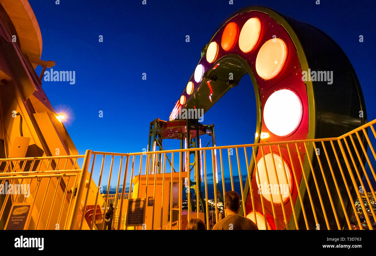 LAS VEGAS, NEVADA - APRIL 10, 2015 : aerial view of the city from the ...