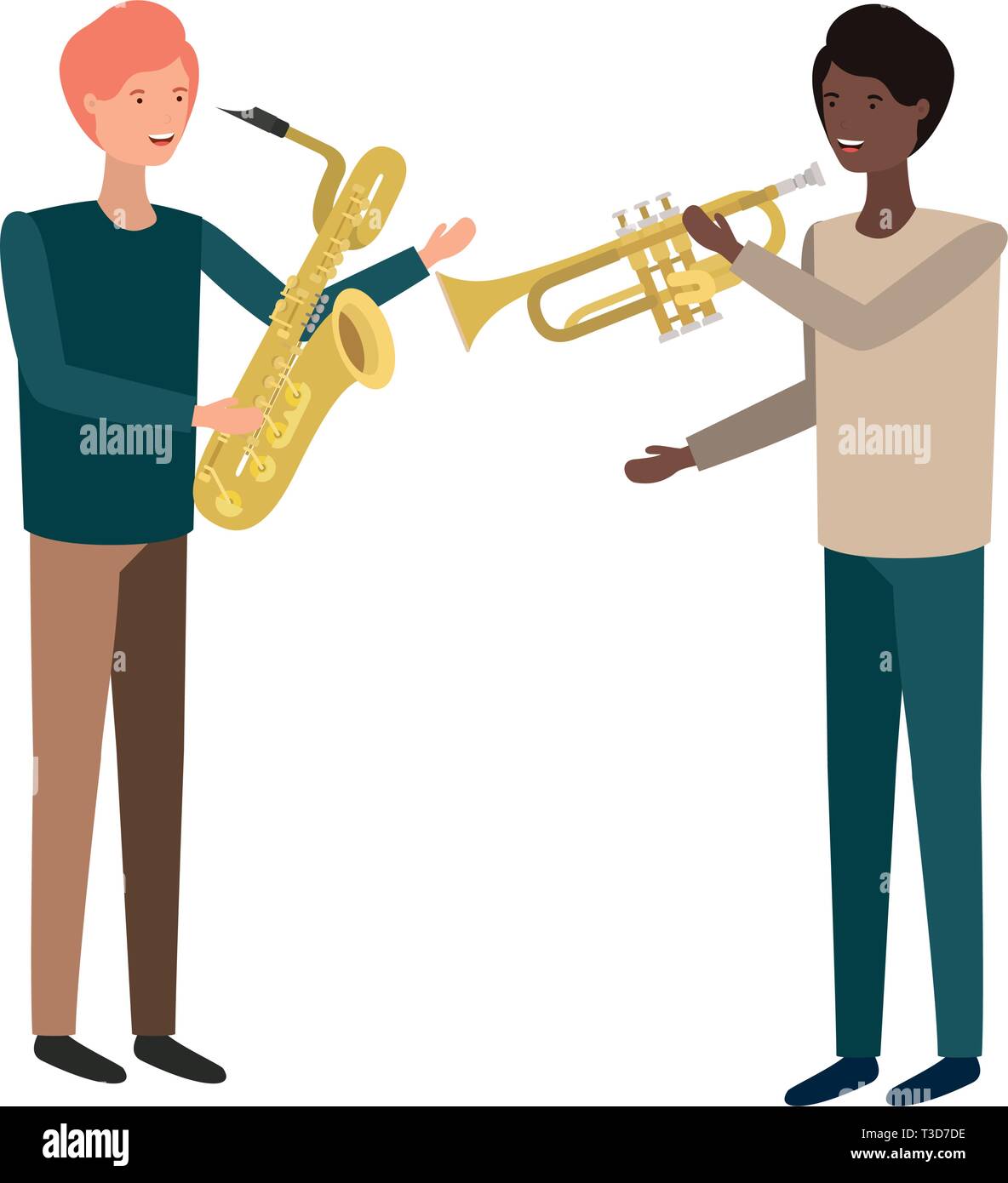 men with musical instruments character Stock Vector Image & Art - Alamy