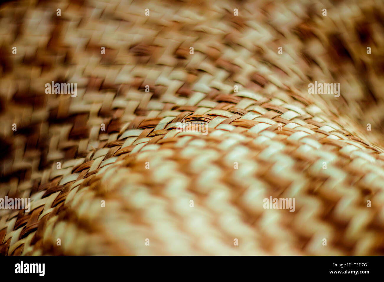 Weaving straws texture. Woven hat with pattern and texture. Close-up ...