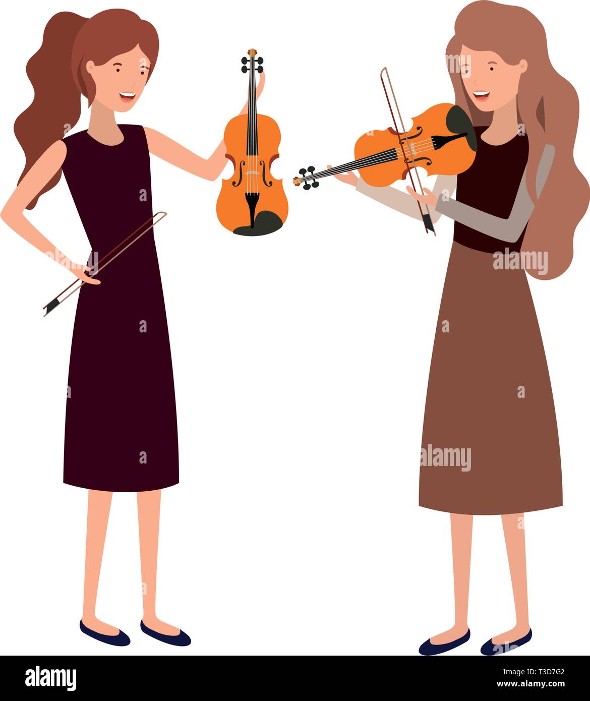 women with musical instruments character Stock Vector Image & Art - Alamy