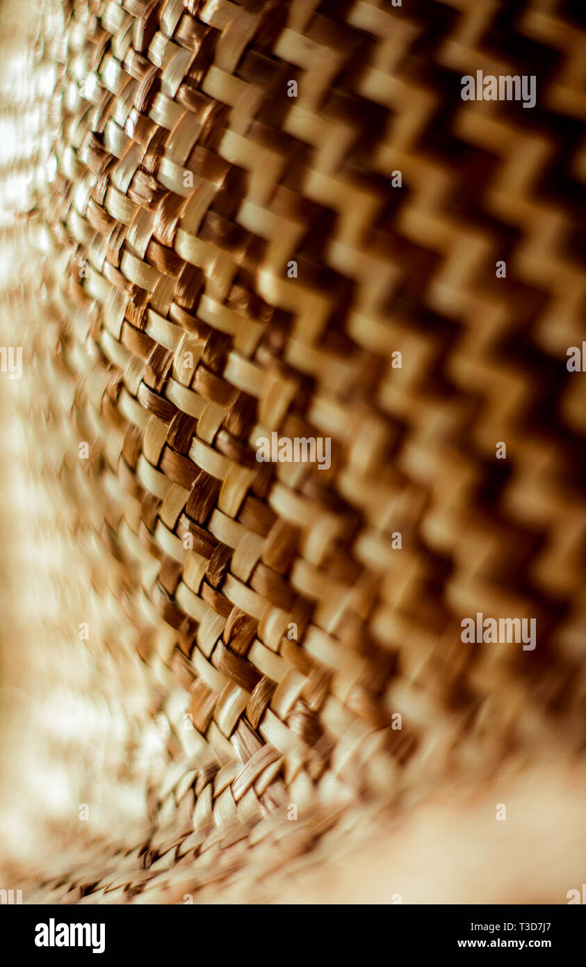Weaving straws texture. Woven hat with pattern and texture. Close-up ...