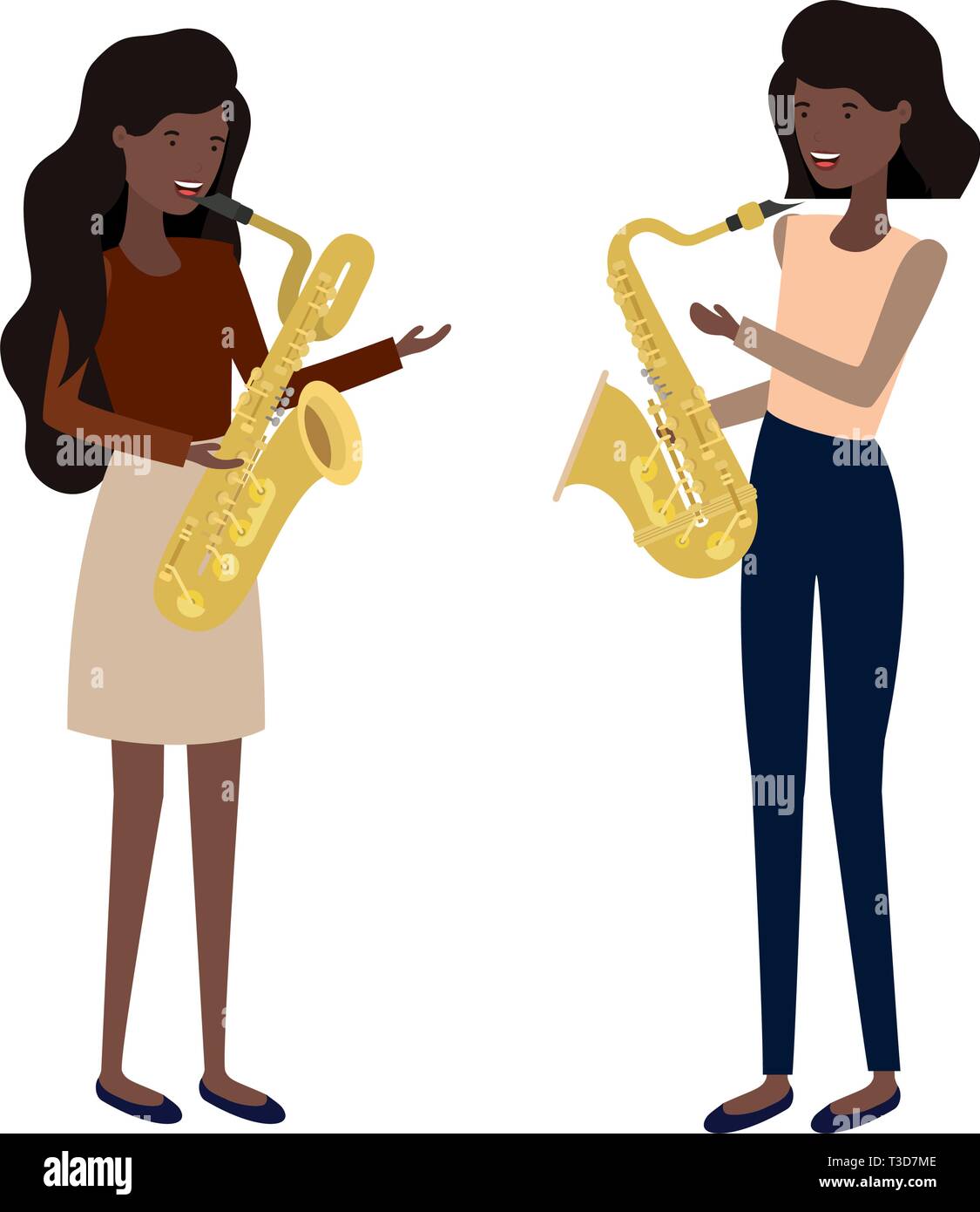 women with musical instruments character Stock Vector Image & Art - Alamy