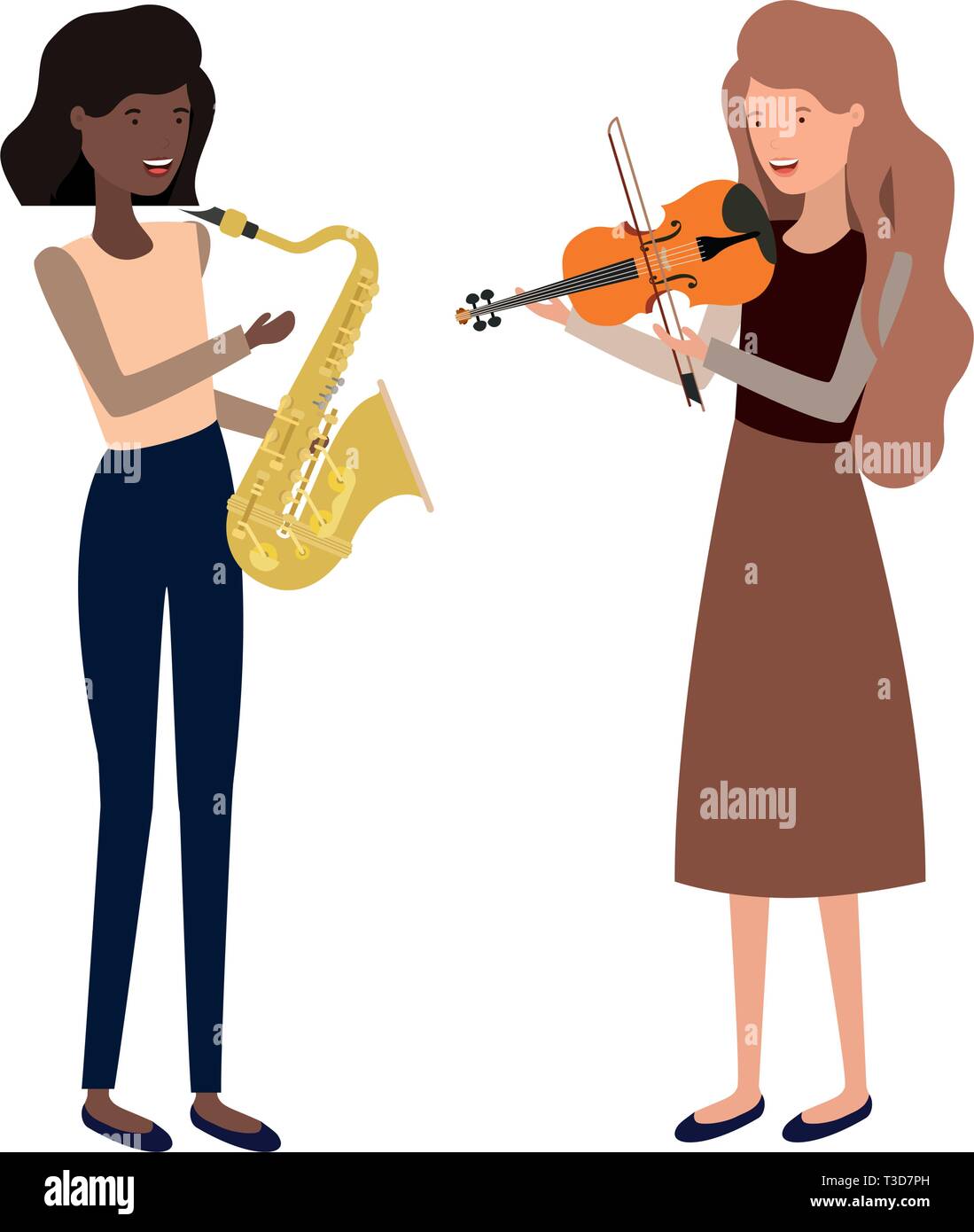 women with musical instruments character Stock Vector Image & Art - Alamy